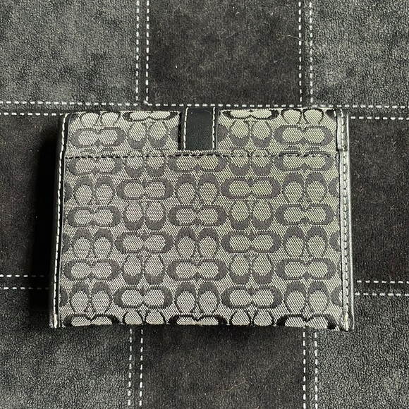 Coach | Accessories | Coach Mini Signature Flap Card Case Black White ...
